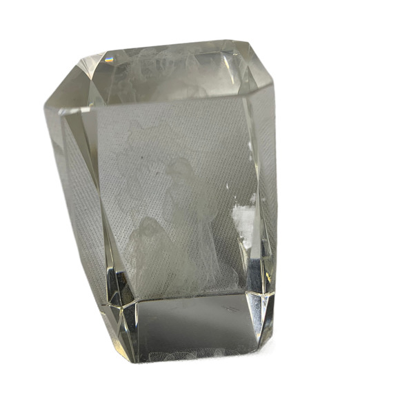 None | Holiday | Laser Cut Pillar Paperweight Mary Joseph And Jesus In ...